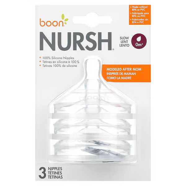 Boon, NURSH Silicone Nipples, 3pcs. /Pack 0+ Months - Mamas Boutique