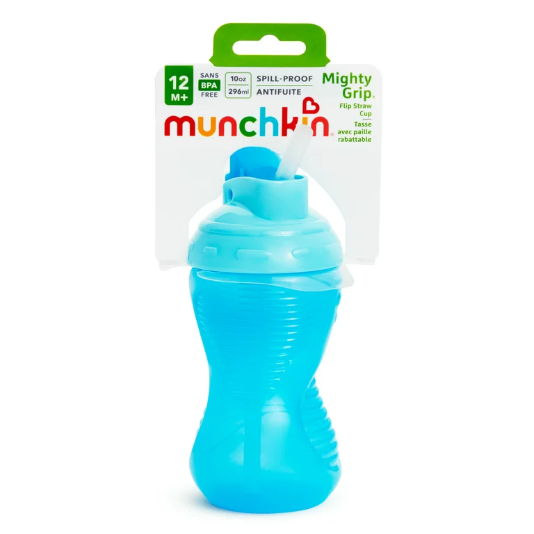 Munchkin, Mighty Grip Flip Straw, Spill-Proof, 296ml- 12+ Months ...